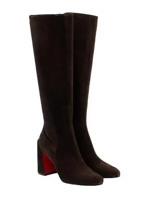 CHRISTIAN LOUBOUTIN Loo 85 Suede Over-the-knee Boots - Brown