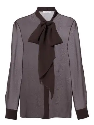 Gabriela Hearst Shildon Tie-neck Silk Blouse - Brown