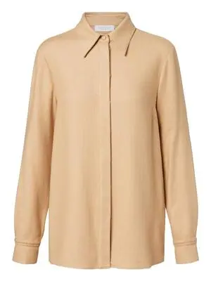 Gabriela Hearst Cruz Cashmere And Silk Shirt - Beige