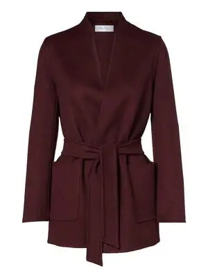 Max Mara Harold Camel Hair Wrap Coat - Burgundy