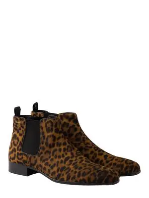 Prada Printed Leather Booties Honey