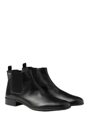 Prada Leather Booties - Black