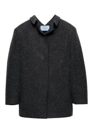 Prada Single-breasted Shetland Wool Jacket - Slate Gray
