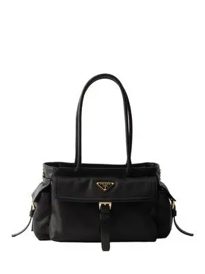Prada Explore Medium Nappa Leather Tote Bag - Black