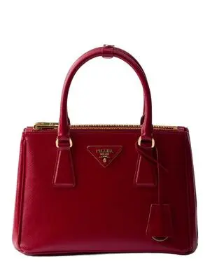 Prada Galleria Small Patent Saffiano Leather Bag Cherry Red