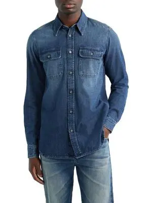 BOSS X Beckham Denim Button-up Shirt - Medium Blue