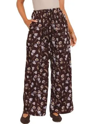 PETAL & PUP Calantha Floral Wide Leg Drawstring Pants - Fall Floral