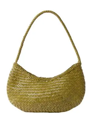 Dragon Diffusion Nova Luna Woven Leather Shoulder Bag Light Green
