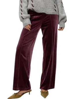 Vero Moda Shanna Pintuck Velvet Pants - Winetasting