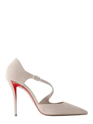 CHRISTIAN LOUBOUTIN Miss Ziggyta 100 Suede Pumps Neutrals