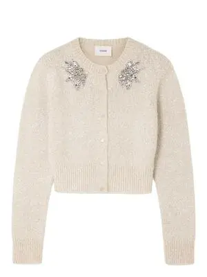 Erdem Embellished Alpaca-blend Cardigan - Silver