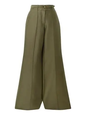 Zimmermann Rebellion Belted Flared Pants - Green