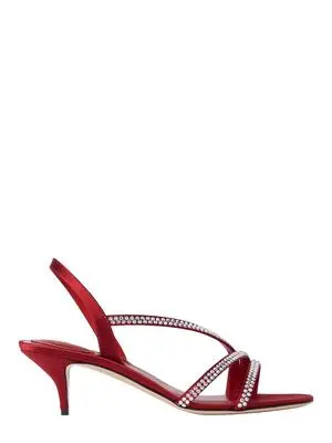 Valentino Garavani Dans Le Foyer 55 Crystal-embellished Satin Slingback Sandals - Red
