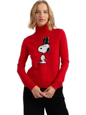 Chinti & Parker Wool-cashmere Snoopy Sweater - Velvet Red
