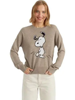 Chinti & Parker Wool-Cashmere Snoopy Sweater Warm Oatmeal