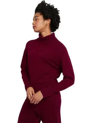 Chinti & Parker Wool-cashmere Raglan Rollneck Sweater - Claret