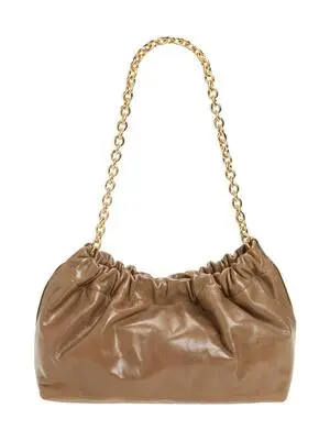 REFORMATION Dahlia Leather Shoulder Bag - Taupe Leather