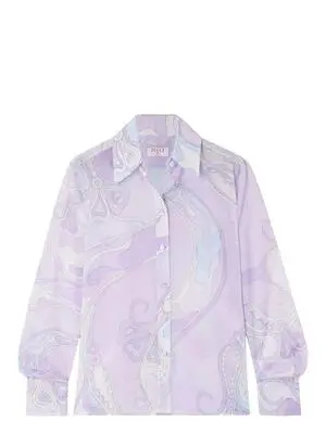 Emilio Pucci Printed Cotton Shirt Lavender