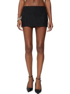EDIKTED Pinstriped Low Rise Miniskort - Black