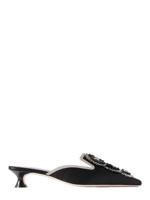 Manolo Blahnik Merode 30 Grosgrain-trimmed Satin Mules - Black