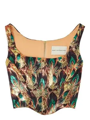 MARY KATRANTZOU Metallic Jacquard Blouse