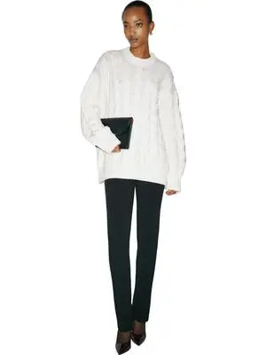 REFORMATION Jo Regenerative Wool Oversized Crew Sweater - Ivory