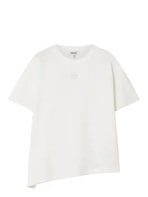 Loewe Anagram Asymmetric Cotton-blend Jersey T-shirt - White