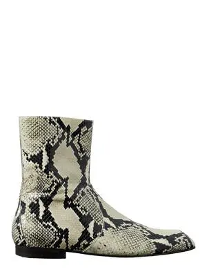 Khaite Colt Snake-effect Leather Ankle Boots - Animal Print