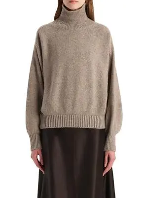 Khaite Willem Oversize Cashmere Turtleneck Sweater - Sepia