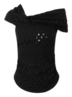 Isabel Marant Esen Asymmetric Polka-dot Top - Black
