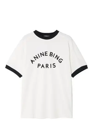 ANINE BING Jaylin Appliquéd T-shirt - Ivory