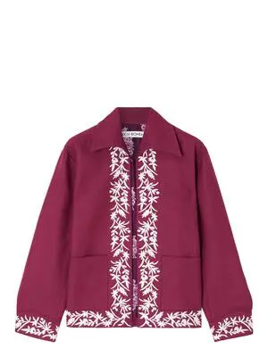 Alix Of Bohemia Jude Canyon Embroidered Silk Jacket - Red