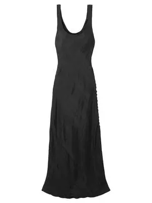 Alix Of Bohemia Adele Silk-faille Midi Dress - Black