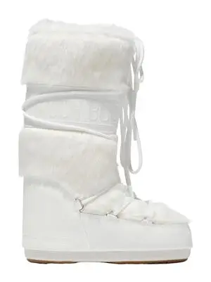 Moon Boot Icon Faux Fur Boots - White