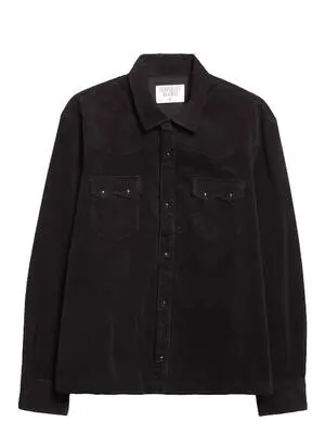 MIDNIGHT RODEO Western Corduroy Shirt - Black