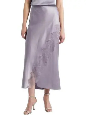Hugo Boss Lace-trimmed Midi Skirt - Light/pastel Purple