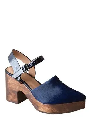 HUMA BLANCO Pearl Calf Hair Platform Mary Jane - Navy Calf Hair