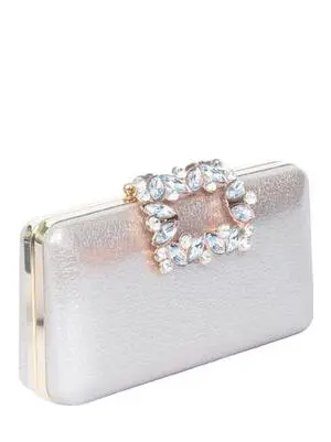 LAUREN LORRAINE Rectangular Embellished Clutch - Gold