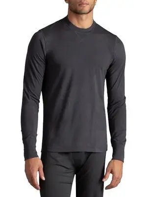 WATSON'S Heat Baselayer Thermal Long Sleeve Crew Undershirt - Charcoal