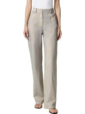 NOCTURNE Metallic Straight-leg Jeans - Metallic Gold