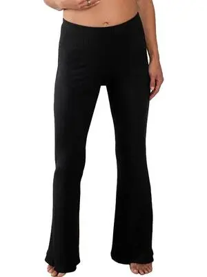 JJWINKS Ribbed Flare Lounge Pants - Black