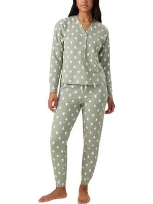 KINDRED BRAVELY Waffle Maternity & Nursing Lounge Set - Sage Trees