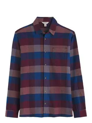 SEASALT CORNWALL Fathomer Check Organic Cotton Flannel Button-up Shirt - Trystan Conker