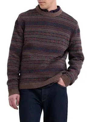 SEASALT CORNWALL Carracks Fair Isle Wool Blend Crewneck Sweater - Moran Rye