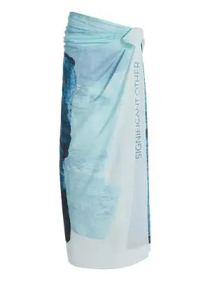Significant Other Giorgie Linen-blend Sarong Skirt - Blue