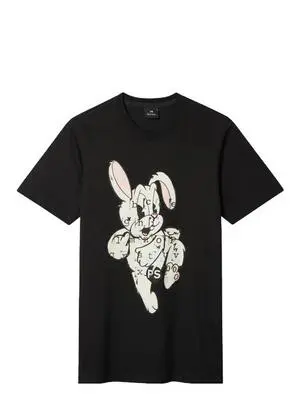 Paul Smith Slim-fit 'bunny' Print T-shirt - Black