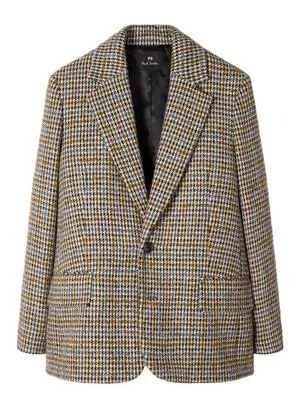 Paul Smith Houndstooth Wool-blend Blazer - Yellow