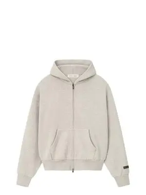 Fear Of God Essentials Classic Fleece Zip-up Hoodie - Heather Stone