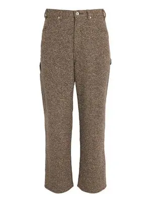 Auralee Wool Tweed Painter Trousers - Brown