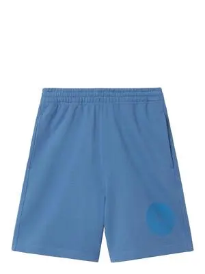 Burberry Cotton EKD Logo Shorts Blue